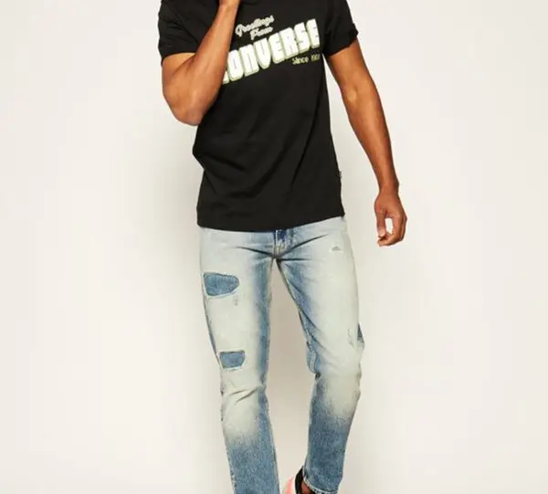 CONVERSE Alphabet Print Short Sleeve Casual T-shirt