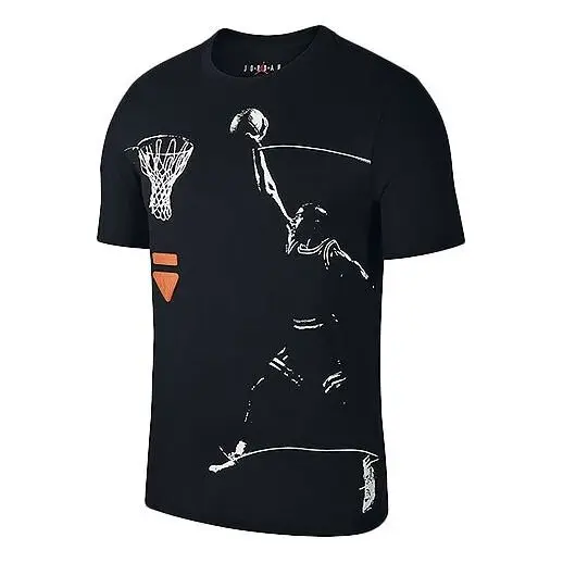JORDAN Graphic Short-sleeved Print - Black