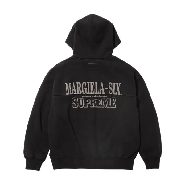 Supreme X Mm6 Maison Margiela Eagle Zip Up Hooded Sweatshirt - Black
