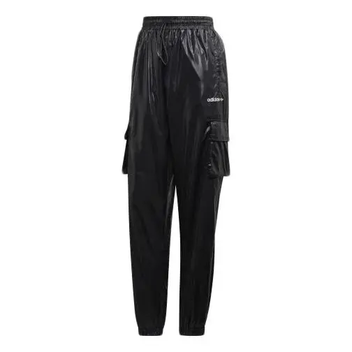 Adidas Originals Shiny Athleisure Track Pants - Metallic Black