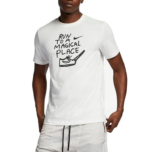 Nike Dri-fit Casual Sports Round Neck Tee 'white Black