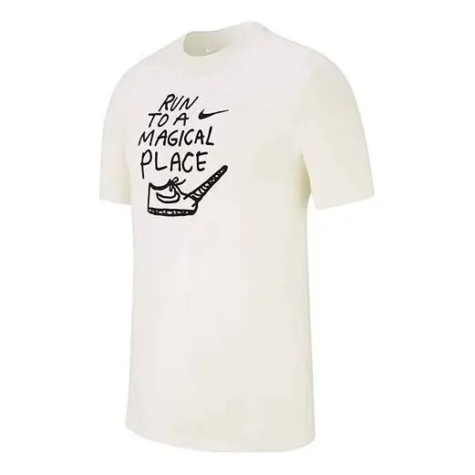 Nike Dri-fit Casual Sports Round Neck Tee 'white Black
