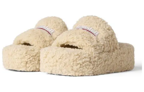 Balenciaga Platform Furry Slides
