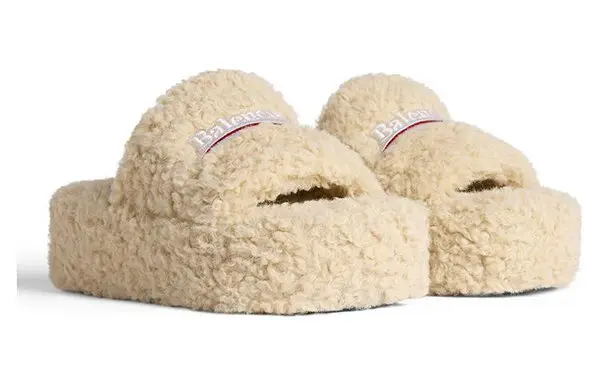 Balenciaga Platform Furry Slides