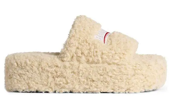 Balenciaga Platform Furry Slides