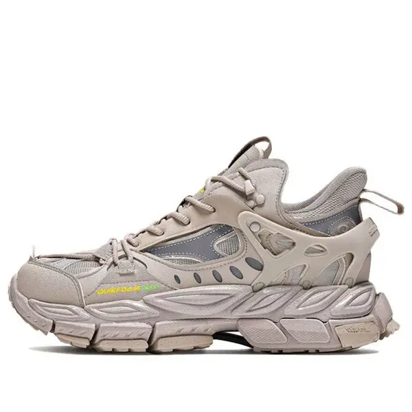 361 DEGREES X Qu!kfoam Eco Q Mecha Athletic Lace-up Sneakers - Beige