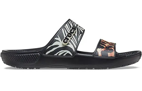 CROCS Classic Two-strap Slides With Animal Print Detailing