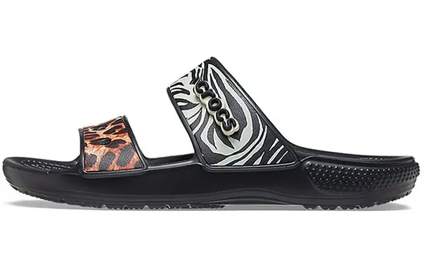 CROCS Classic Two-strap Slides With Animal Print Detailing