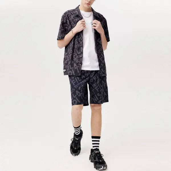 FILA FUSION Logo Print Short Sleeve Shirt