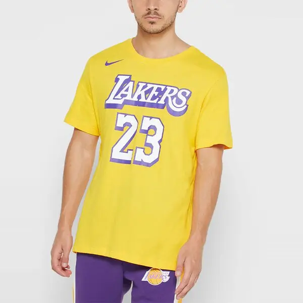 Nike Nba Lakers Lebron James "23" T-shirt - Yellow