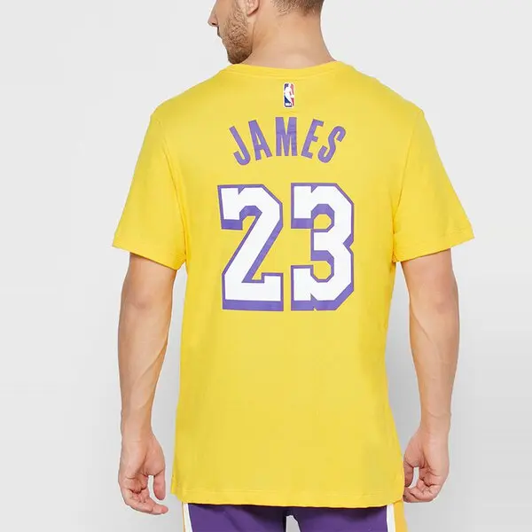 Nike Nba Lakers Lebron James "23" T-shirt - Yellow
