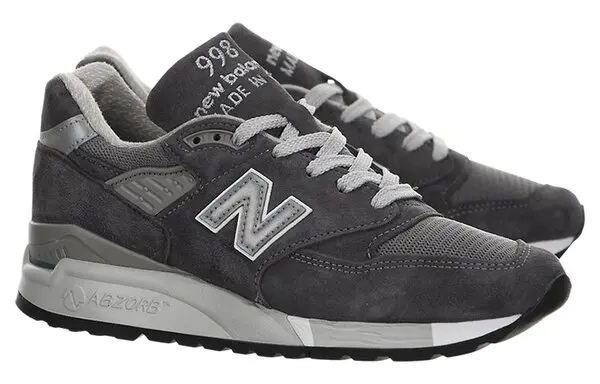 NEW BALANCE 998 Low Top Sneaker - Black/gray