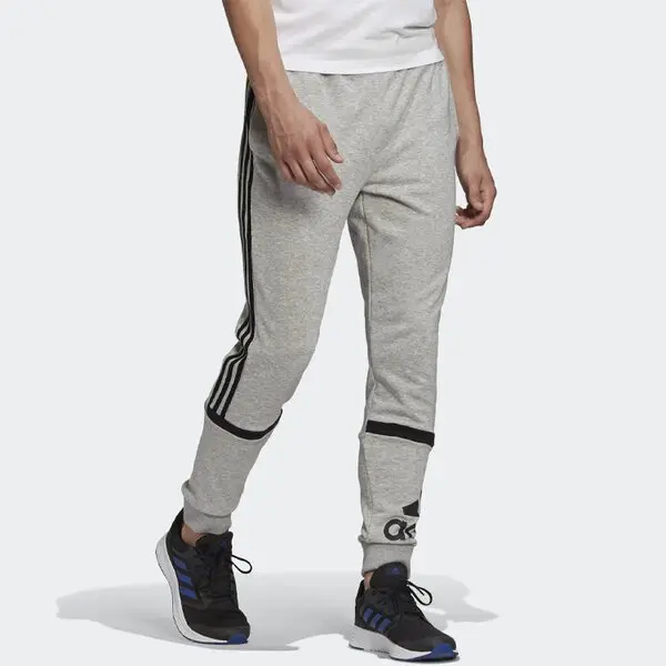 Adidas Logo Printing Contrasting Colors Bundle Feet Sports Pants Gray