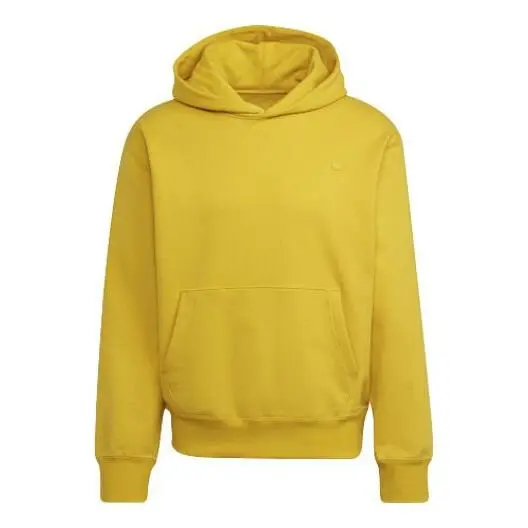 Adidas Originals Embroidered Small Label Solid Color Sports Hoodie - Yellow