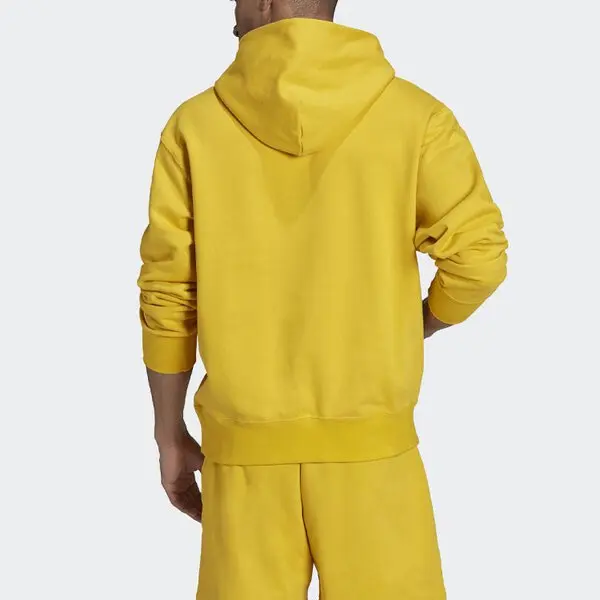 Adidas Originals Embroidered Small Label Solid Color Sports Hoodie - Yellow