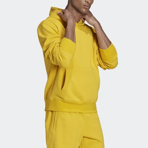 Adidas Originals Embroidered Small Label Solid Color Sports Hoodie - Yellow