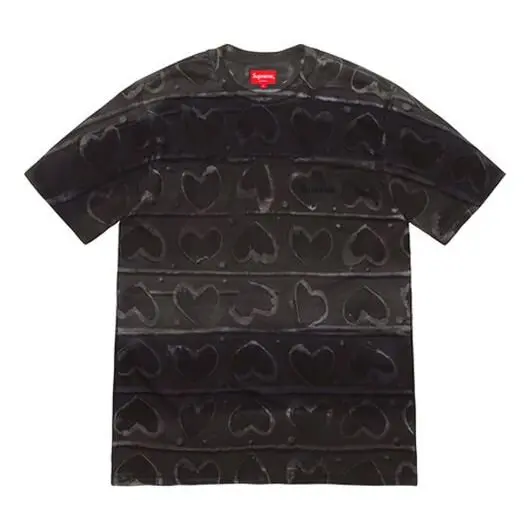 Supreme Fw19 Week 3 Hearts Dyed Ss Top Tee - Blackgray