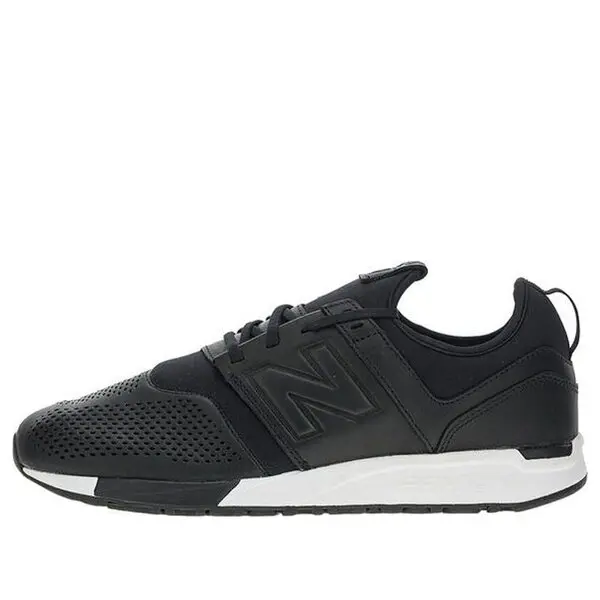 NEW BALANCE Leather Low Top Sneakers - Black