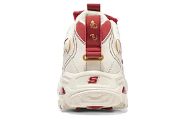 Sketchers Dlites Cny Cream Low Top Sneakers - Cream/red