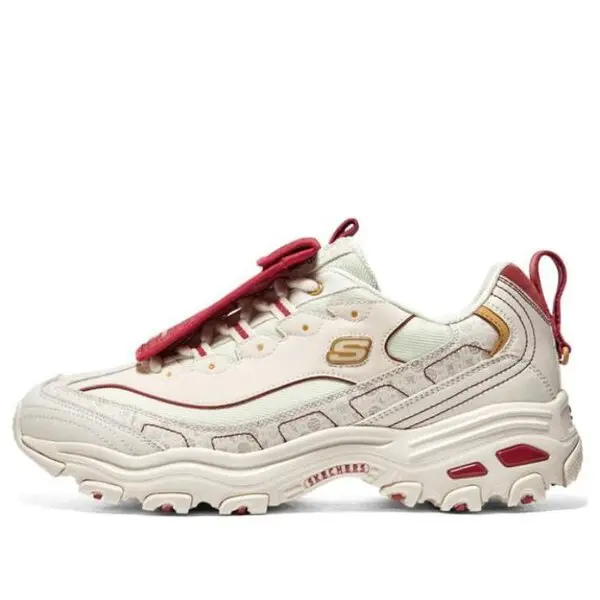 Sketchers Dlites Cny Cream Low Top Sneakers - Cream/red