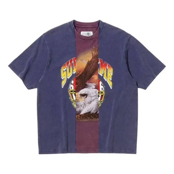 Supreme X Mm6 Maison Margiela Split S/s T-shirt - Navy