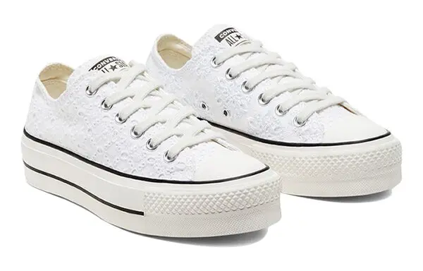 CONVERSE Chuck Taylor All Star Low Platform Sneakers With Embroidered Floral Detail