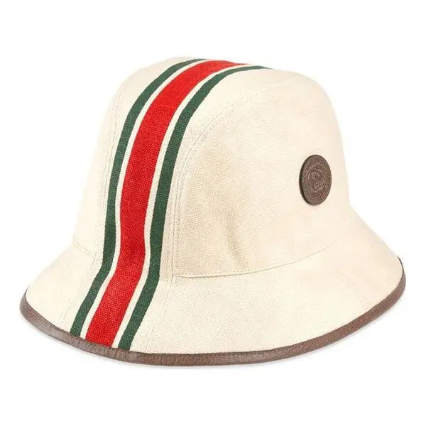 Gucci Canvas Fedora Hat With Web Stripe - Beige