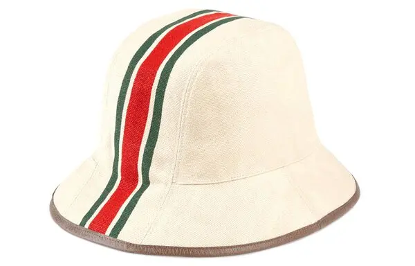 Gucci Canvas Fedora Hat With Web Stripe - Beige