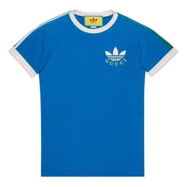 Gucci X Adidas Trefoil Print T-shirt - Blue