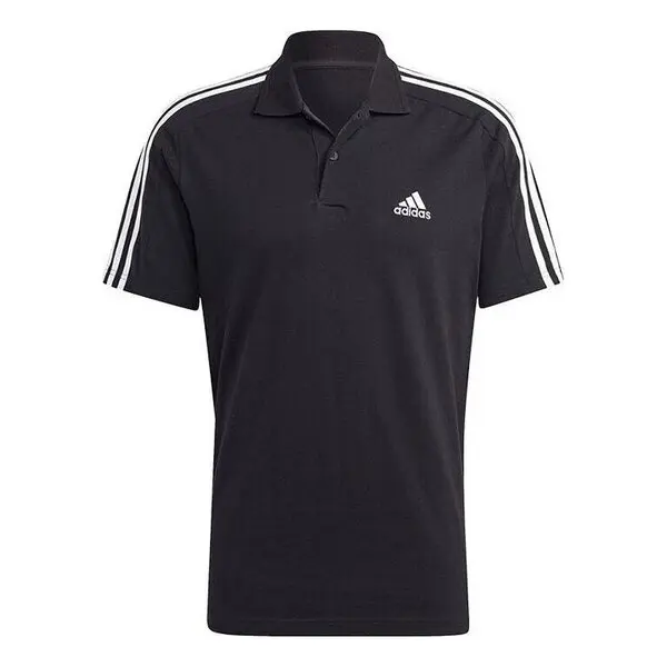 Adidas Essentials Piqu Embroidered Small Logo 3-stripes Polo Shirts - Black