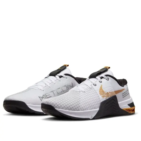 Nike Metcon "white Gold Suede" Athletic Sneakers - White/gold/black