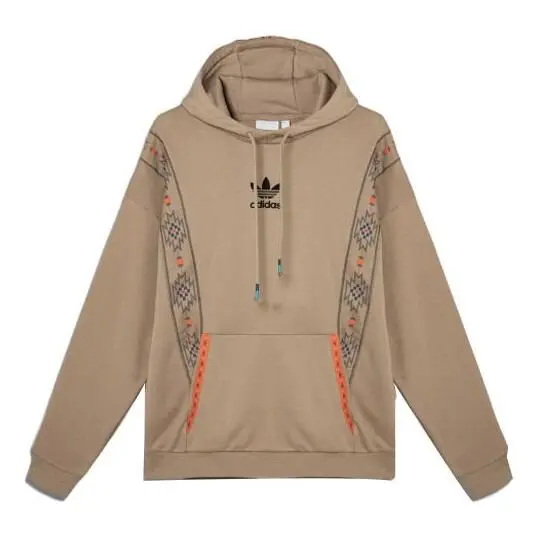 Adidas Originals Patterned Pullover Hoodie - Khaki