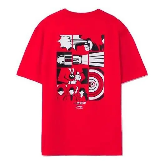 LI-NING Graphic T-shirt 'red - Red/multi-color