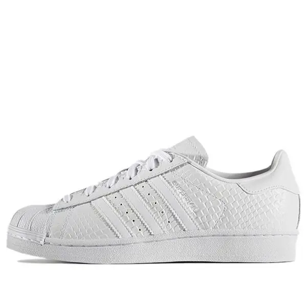 Adidas Superstar W White Croc Effect Sneakers - White/core Black