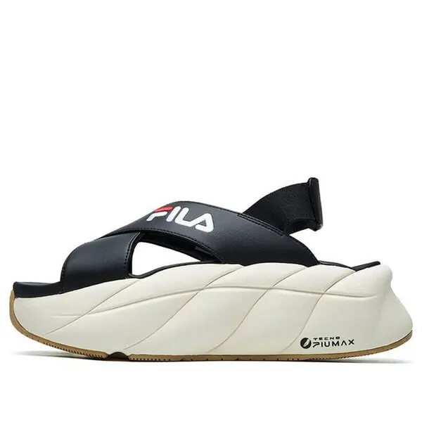 FILA Athletic Sandals With Embossed Logo And Textured Sole - Black