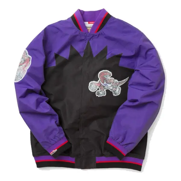 Mitchell & Ness 75th Anniversary Toronto Raptors Warm Up Jacket - Purple/black