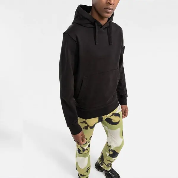 Stone Island Logo Hoodie - Black