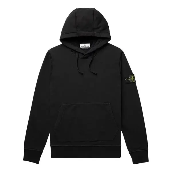 Stone Island Logo Hoodie - Black