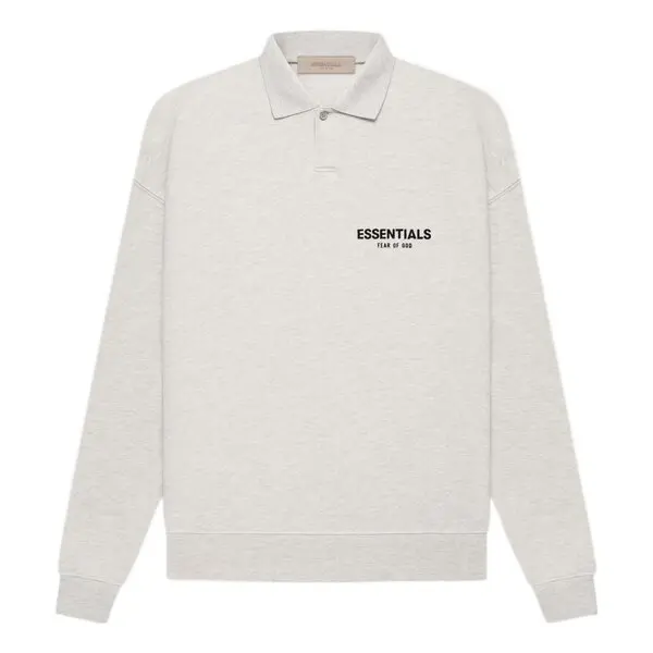 Fear Of God Ss22 Long Sleeve Polo Shirt 'light Oatmeal - Grey/beige