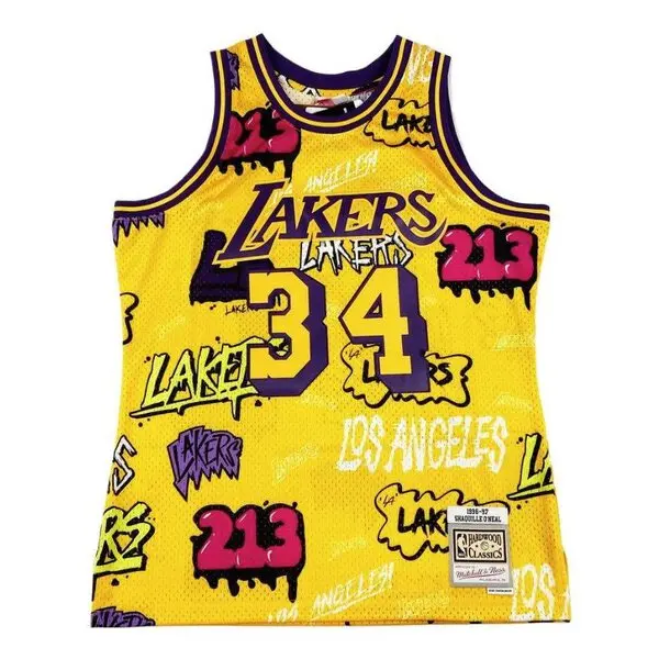 Mitchell & Ness Los Angeles Lakers Shaquille O'neal "34" Embroidered Basketball Vest