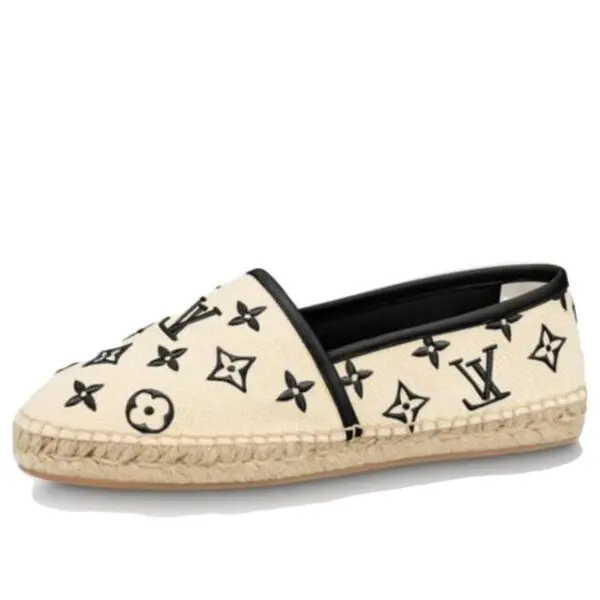 LOUIS VUITTON Starboard Flat Espadrille Shoes - Beige/black