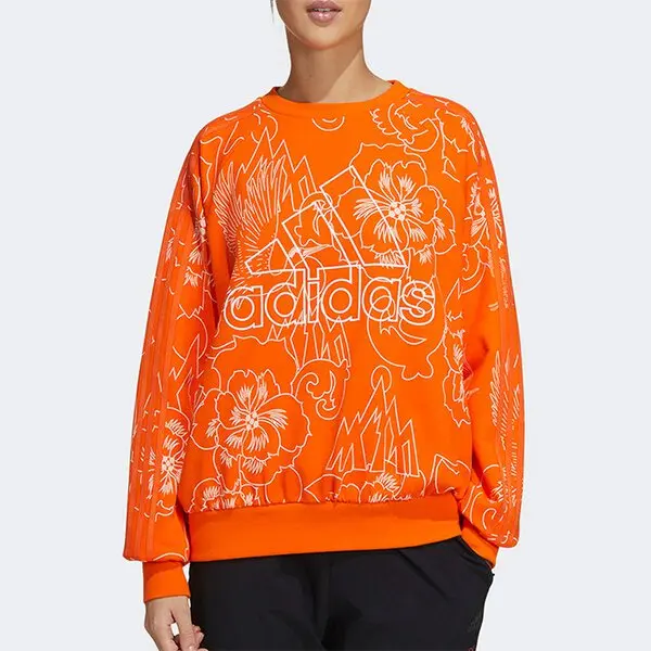 Adidas Floral Print Crewneck Sweater