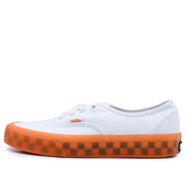 VANS Lace-up Low Top Skate Shoes - White/orange