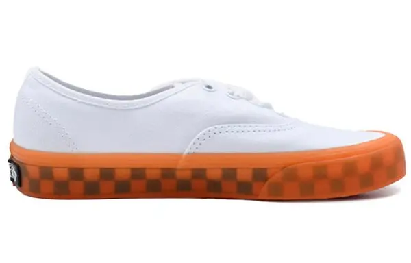 VANS Lace-up Low Top Skate Shoes - White/orange