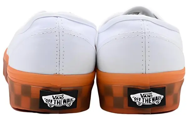 VANS Lace-up Low Top Skate Shoes - White/orange