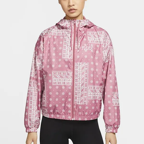 Nike Woven Printing Hooded Jacket - Pinkred