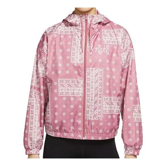 Nike Woven Printing Hooded Jacket - Pinkred