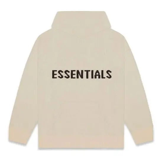 Fear Of God Fw20 Knit Logo Hoodie - Khaki