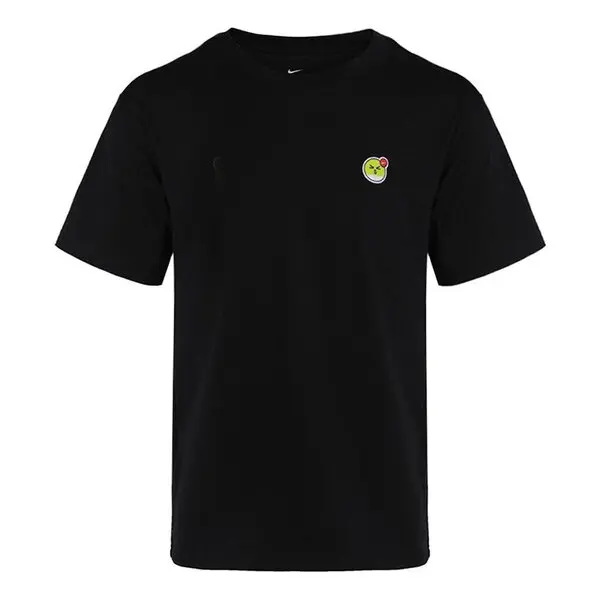 Nike Max 90 Embroidered Sports Round Neck Short Sleeve - Black
