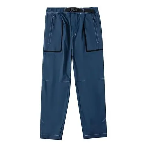 Adidas Solid Color Belt Woven Sports Pants/trousers/joggers Blue - Multi-color